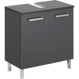 Waschbeckenunterschrank &raquo;Quickset Unterbeckenschrank mit 2 T&uuml;ren, 60 cm breit, ohne Waschbecken&laquo; Waschbeckenschrank inkl. T&uuml;rd&auml;mpfer, Griffe in Chrom 