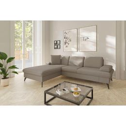 Sit & More sit&more Ecksofa &raquo;Morris Jubi L-Form, B: 247 cm&laquo; mit Armteilfunktion & 1 Zierkissen, optional Bettfunktion grau 95% Polyester, 5% Polyamid