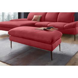 W.Schillig Hocker &raquo;enjoy&MORE&laquo; F&uuml;&szlig;e bronze pulverbeschichtet, Breite 106 cm rot Chenille-Flachgewebe R66 (85% Polyester, 15% Nylon);Longlife Xtra-