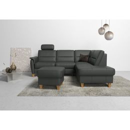 Home Affaire Ecksofa &raquo;Palmera L-Form, B: 236 cm&laquo; optional Bettfunktion & Bettkasten, Federkern grau Luxus-Microfaser (100% Polyester);Struktur (100% 