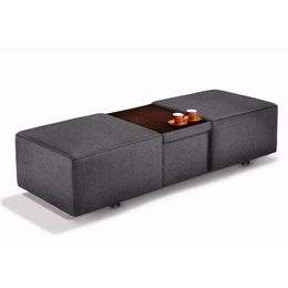 W.Schillig Hocker &raquo;taboo&laquo; ausziehbar, inklusive Zwischenablage grau Flachgewebe S22 (100% Polyester);Stoff S37 (100% Polyester): Luxus-Microfaser in 