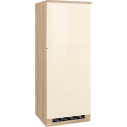 KOCHSTATION K&uuml;hlumbauschrank &raquo;KS-Virginia&laquo; 165 cm hoch, 60 cm breit, Nische f&uuml;r K&uuml;hlschrank: 56/88/55 cm, 2 T&uuml;ren beige Holzwerkstoff