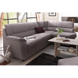 Sit & More sit&more Ecksofa &raquo;Pandora L-Form&laquo; wahlweise mit Bettfunktion und Bettkasten grau Luxus-Microfaser ALTARA NUBUCK (100% Polyester);Luxus-Microfaser 