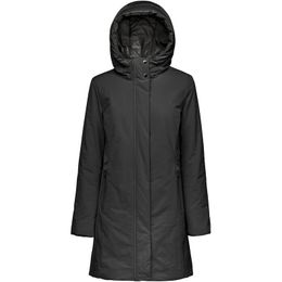 Geox Damen Langjacke &raquo;SPHERICA&laquo; mit Kapuze mit Kapuze, Rei&szlig;verschlusstaschen, verdeckter Rei&szlig;verschluss & Drucker schwarz 42