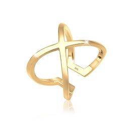 Elli Damen Fingerring &raquo;Kreuz verstellbar 925 Sterling Silber&laquo; gold