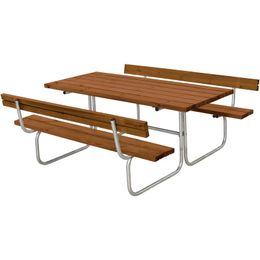 Plus Garten-Essgruppe &raquo;&raquo;Classic&laquo; Kombim&ouml;bel + 2 R&uuml;ckenlehnen&laquo; 1 Stk. tlg. 177x177x75/44 cm braun FSC -zertifizierter Holzwerkstoff, Stahl
