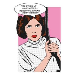 Komar Bild &raquo;Star Wars Classic Comic Quote Leia&laquo; Star Wars 1 Stk. tlg. Wandbild zur Dekoration im Kinderzimmer - ohne Rahmen bunt Holz, Papier
