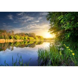 papermoon Fototapete &raquo;River at the Sunset&laquo; glatt bunt Vlies