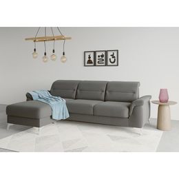 Sit & More sit&more Ecksofa &raquo;Sinatra L-Form&laquo; mit Recamiere, optinal mit Kopfteilverstellung und Armteilfunktion grau 90% Polyester, 10% Polyamid