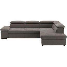 Sit & More sit&more Ecksofa &raquo;Alcudia L-Form&laquo; mit Armteilverstellung, optional Kopfteilverstellung und Bettfunktion braun 100% Polyester