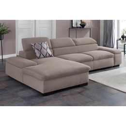 Home Affaire Ecksofa &raquo;Alberto L-Form&laquo; mit Kopfteilverstellung, wahlweise mit Bettfunktion grau 100% Polyester;Luxus-Microfaser ALTARA NUBUCK (100% 