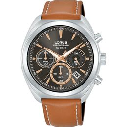 Lorus Herren Lorus Chronograph Quarzuhr, Armbanduhr, Herrenuhr, Lederarmband, analog, Tag