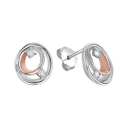 Vivance Damen Paar Ohrstecker &raquo;925/- Sterling Silber rhodiniert und ros&eacute; vergoldet Zirkonia&laquo; bunt