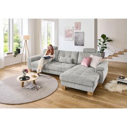 Die PlanBar Ecksofa &raquo;PP-LA19101 L-Form, Breite 316 cm&laquo; wahlweise mit Bettfunktion und verstellbaren Kopfst&uuml;tzen, in Cord 88% Polyester;12% Polyamid