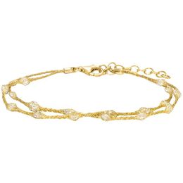 JULIE JULSEN Damen Armband &raquo;925/- Sterling Silber vergoldet 19,5 cm Zirkonia&laquo; gold