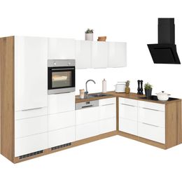 KOCHSTATION Winkelk&uuml;che &raquo;KS-Brindisi Stellbreite 290/170 cm&laquo; wahlweise mit E-Ger&auml;ten und Induktion, mit MDF-Fronten wei&szlig;