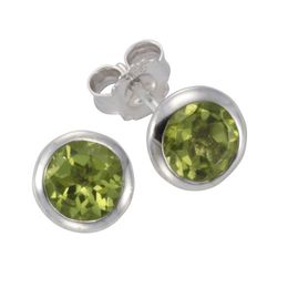 Vivance Damen Paar Ohrstecker &raquo;925/- Sterling Silber Peridot&laquo; wei&szlig;