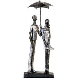 Casablanca by Gilde Dekofigur &raquo;Skulptur Umbrella, silber&laquo; Dekoobjekt, H&ouml;he 36 cm, antikfinish, mit Spruchanh&auml;nger, Wohnzimmer silber Polyresin