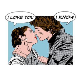 Komar Bild &raquo;Star Wars Classic Comic Quote Leia Han&laquo; Star Wars 1 Stk. tlg. Wandbild zur Dekoration im Kinderzimmer - ohne Rahmen bunt Holz, Papier