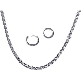 Firetti Damen Schmuckset &raquo;Mulitpack Schmuck Geschenk Edelstahl Halskette Paar Creolen&laquo; (Set, 3 Stk. tlg.) silber