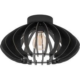 Eglo Deckenleuchte &raquo;Cossano 3 Deckenlampe, Vintage, Retro, Japandi, E27, Flurlampe, Lampe&laquo; E27 1 Stk. Wand-/Deckenleuchte - H21,5 x &Oslash;38 cm - schwarz -