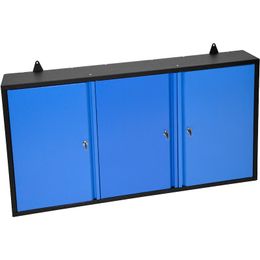 G&uuml;de H&auml;ngeschrank B/T/H: 120x20x60 cm, 3 T&uuml;ren, abschlie&szlig;bar, f&uuml;r Werkstatt GWS 3T schwarz Stahl