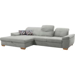 Alina Ecksofa &raquo;Nadira&laquo; wahlweise mit Bettfunktion und Stauraum grau Struktur fein XBO (90% Polyester, 10% Polyamide);Chenille GCP (100% Polyester)