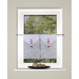 Home Wohnideen Vorhang &raquo;ELG&laquo; Stangendurchzug 2 Stk. tlg. Fensterbilder Voile rot Voile, Polyester