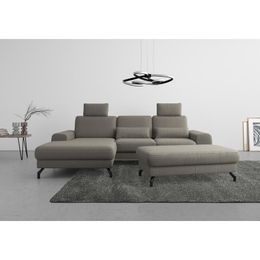Sit & More sit&more Ecksofa &raquo;Cinturo L-Form&laquo; inklusive Sitztiefenverstellung und Federkern, Sitzh&ouml;he 45 cm braun
