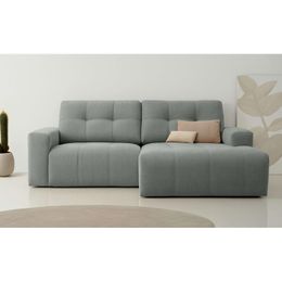 Home Affaire Ecksofa &raquo;Turnon, Lounge-sofa, Breite 221 cm&laquo; Chenille, mit Knopf- und Doppelsteppung, elegantes Aussehen grau 100% Polyester