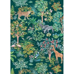 Komar Vliestapete &raquo;Digitaldruck Vlies - Happy Jungle - Gr&ouml;&szlig;e 200 x 280 cm&laquo; bedruckt glatt Wohnzimmer, Schlafzimmer bunt Vlies