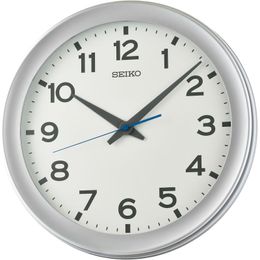 Seiko Wanduhr Quarzuhr, durchlaufende Sekunde, K&uuml;che, Arbeitszimmer, B&uuml;ro silber