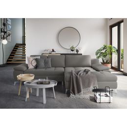 Sit & More sit&more Ecksofa &raquo;Latigo L-Form&laquo; mit Mega-Recamiere, wahlweise mit Bettfunktion und Bettkasten braun