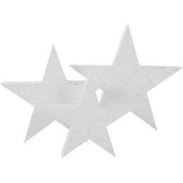 MyFlair Dekostern &raquo;Weihnachtsstern, Rudolph, Weihnachtsdeko&laquo; aus Holz, in drei verschiedenen Gr&ouml;&szlig;en wei&szlig; Holzwerkstoff