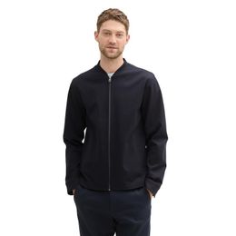 Tom Tailor Herren Tom Tailor Bomberjacke ohne Kapuze mit Piqu&eacute; Struktur blau S