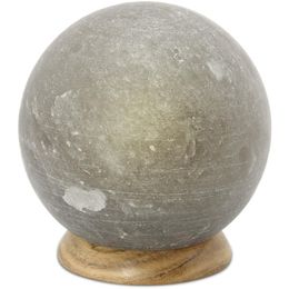 Himalaya Salt Dreams Salzkristall-Tischlampe &raquo;Planet&laquo; E14 1 Stk. Warmwei&szlig; Handgefertigt aus Salzkristall - jeder Stein ein Unikat, ca.3 kg grau