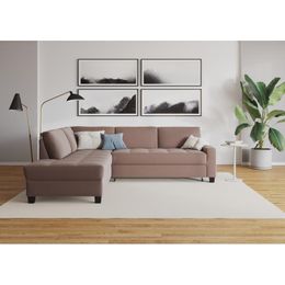 DOMO collection Ecksofa &raquo;Florentina zeitlos und elegant, Sitzn&auml;hte als Designelement, L-Form&laquo; wahlweise mit Bettfunktion, mit Kontrastnaht, 