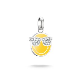 Thomas Sabo Damen Thomas Sabo Charm-Einh&auml;nger &raquo;SMILEYWORLD Sunglasses Charm - Connect&laquo; mit Zirkonia (synth.) silber