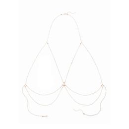 Lascana Damen Lascana Lange Kette mit Strass, K&ouml;rperkette, Ketteng&uuml;rtel, Bikinikette, Halskette rosa