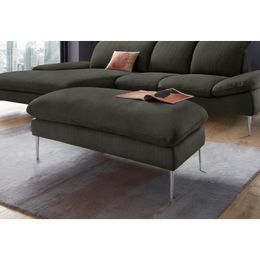 W.Schillig Hocker &raquo;enjoy&MORE&laquo; F&uuml;&szlig;e Chrom gl&auml;nzend, Breite 106 cm gr&uuml;n Chenille-Flachgewebe R66 (85% Polyester, 15% Nylon);Longlife Xtra-Leder Z59: 