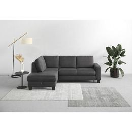 Home Affaire Ecksofa &raquo;Summer L-Form&laquo; mit Ottomane, mit oder ohne Bettfunktion und Bettkasten, Cord-Bezug grau 100% Polyester