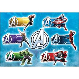 Komar Wandtattoo &raquo;Avengers Plates - Gr&ouml;&szlig;e 100 x 70 cm&laquo; selbstklebend, Wandsticker, Kinderzimmer bunt Folie
