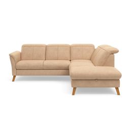 Sit & More sit&more Ecksofa &raquo;Romero L-Form&laquo; wahlweise mit oder ohne TV-Funktion, Bettfunktion, Bettkasten braun 100% Polyester