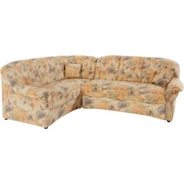 DOMO collection Ecksofa &raquo;Bahia, zeitlos und elegant, bequeme Armlehnen, L-Form&laquo; wahlweise mit Bettfunktion beige Luxus-Microfaser (100% Polyester), 