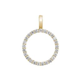 Lyomi Damen LYOMI Kettenanh&auml;nger &raquo;585/- Gelbgold Kreis 25 synth. Diam. 0,68ct.&laquo; ()