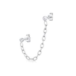 Elli Damen Paar Ohrstecker &raquo;Kette Piercing 925 Silber, mit Kristallen von Swarovski &laquo; silber