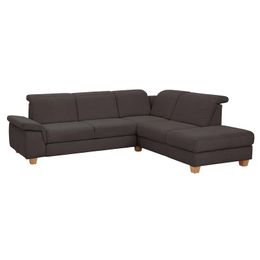 Home Affaire Ecksofa &raquo;Dalia L-Form&laquo; mit Federkernpolsterung, wahlweise mit Bettfunktion, Bettkasten grau Luxus-Microfaser Florence (100% Polyester);