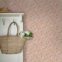 Laura Ashley Vliestapete &raquo;Loveston&laquo; gebl&uuml;mt glatt 10mx52cm (ca. 5m2) rosa Vlies