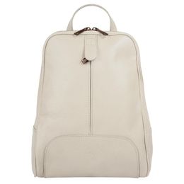 Samantha Look Damen Cityrucksack echt Leder, Made in Italy beige B/H/T: 20cm x 32cm x 6cm, onesize