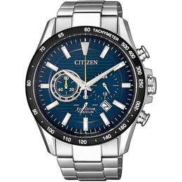 Citizen Herren Chronograph Armbanduhr, Herrenuhr, Solar, Titan, Stoppfunktion silber